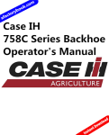 Case IH 758C Series Backhoe Operator’s Manual | A Factory book Store
